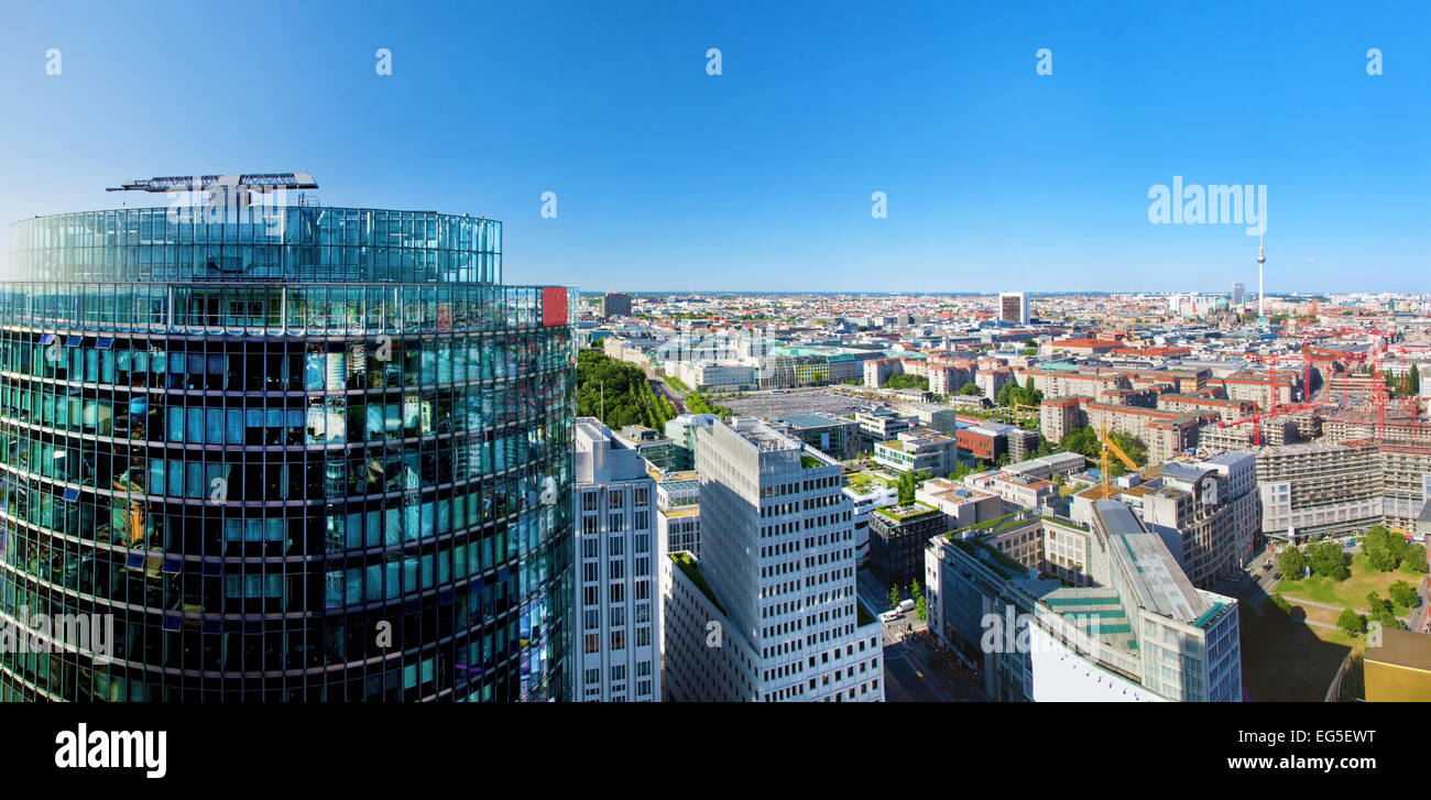 Berlin panorama. Top view on Television Tower, Berlin Cathedral ...