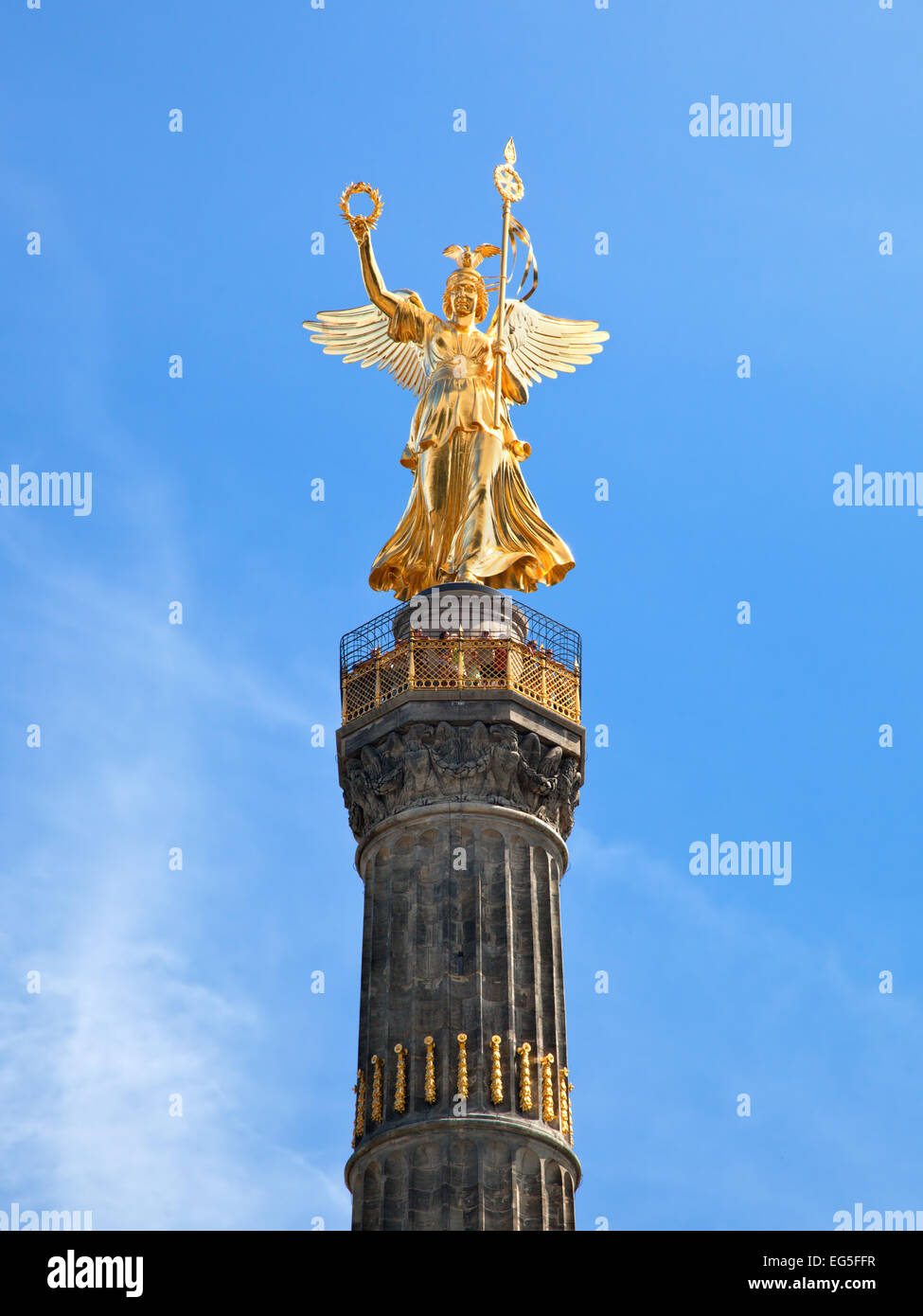 The Victory Column close up in Berlin, Germany. Berlin Siegessaule also ...