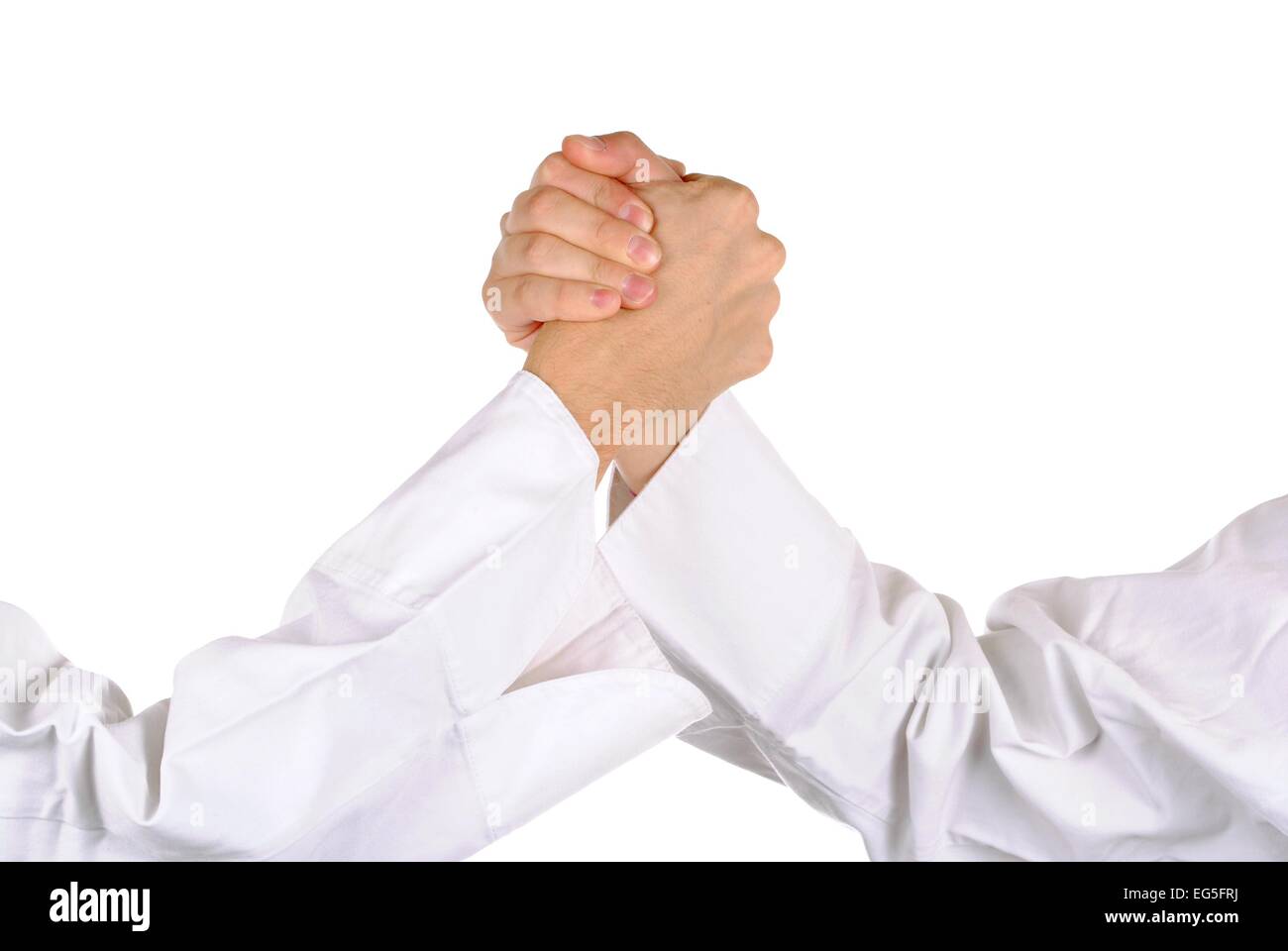 hand tight by hands with shirts, isolated on white Stock Photo - Alamy