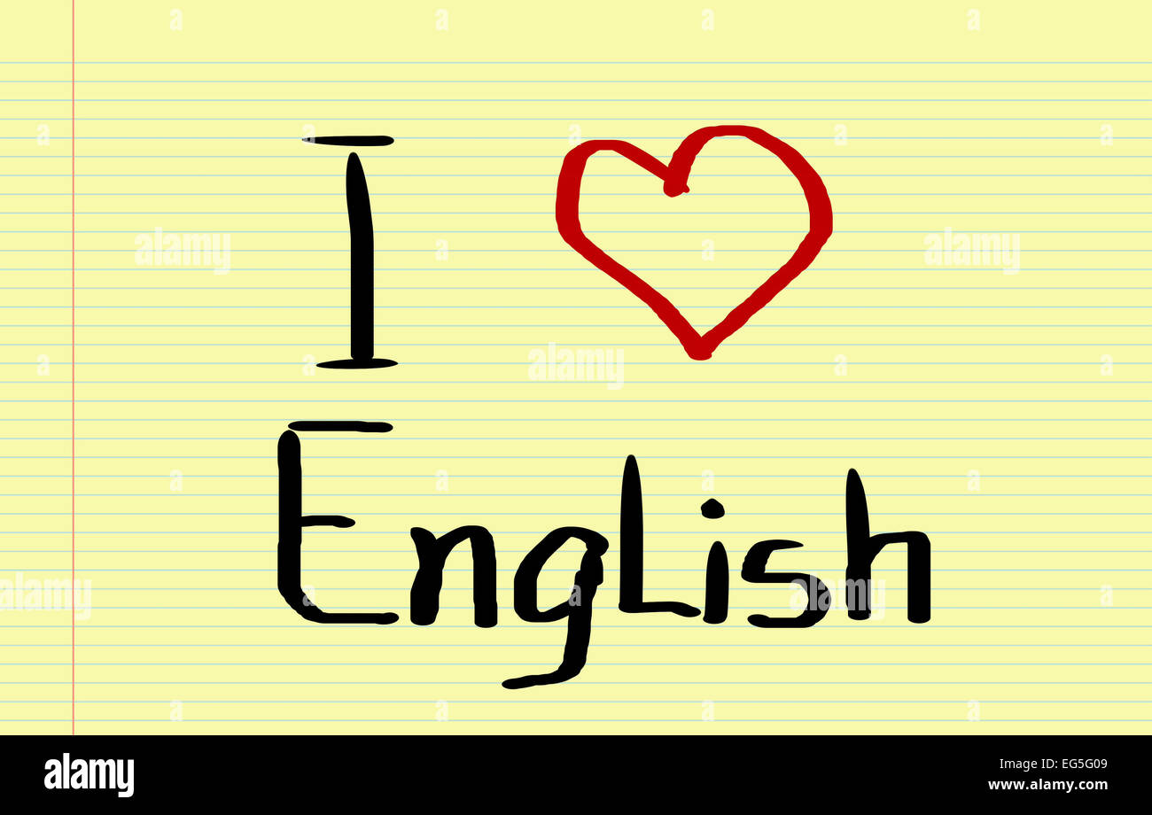 I Love English Concept Stock Photo - Alamy