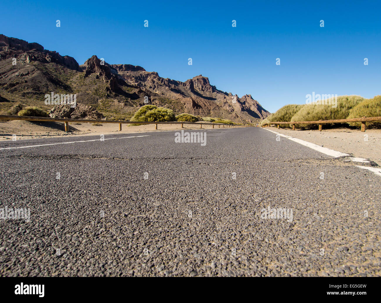Road to Volcano Teide Stock Photo - Alamy