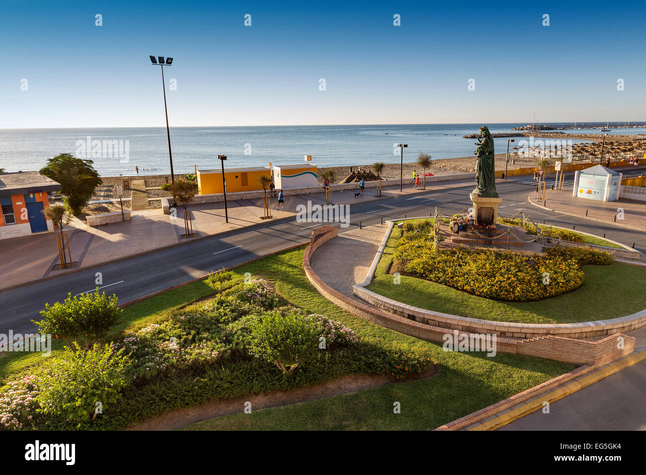 Seafront promenade beaches Fuengirola Malaga Andalusia Spain Stock ...