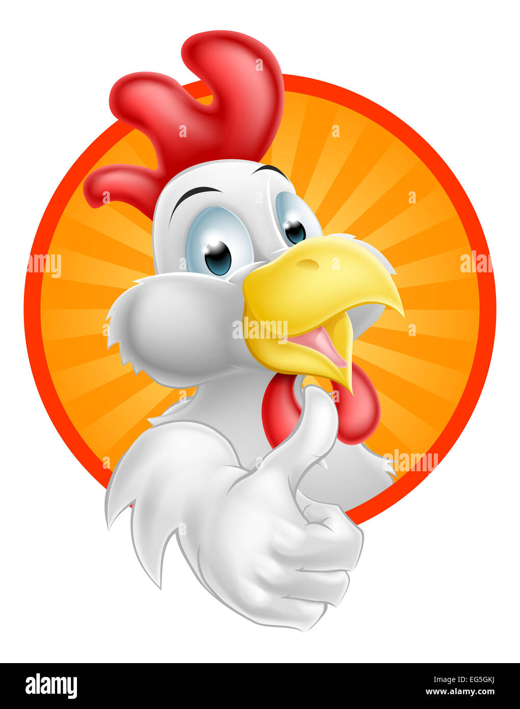 A happy funny Cartoon Rooster chicken giving a thumbs up Stock Photo ...