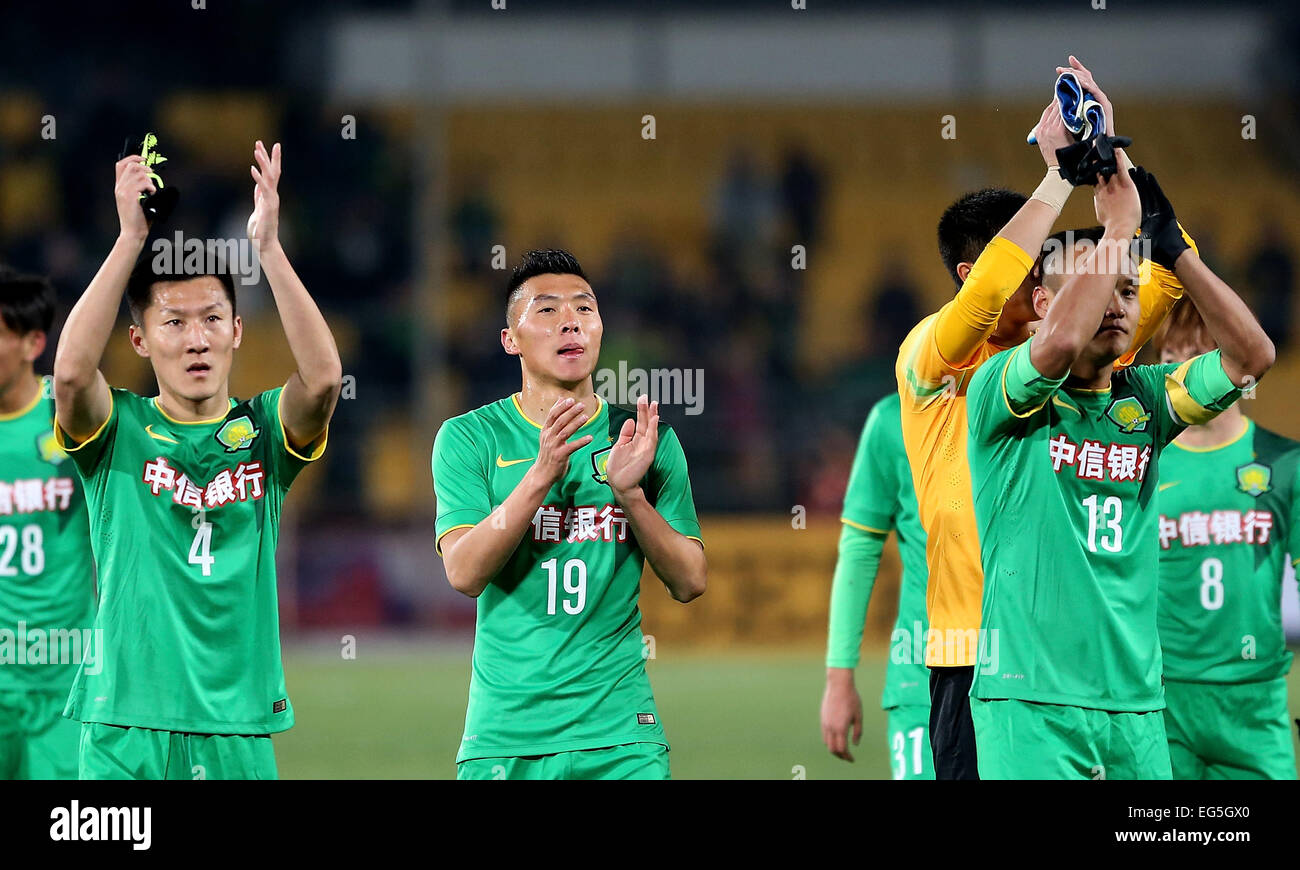 Beijing, China. 17th Feb, 2015. Players of China's Beijing Guoan FC ...