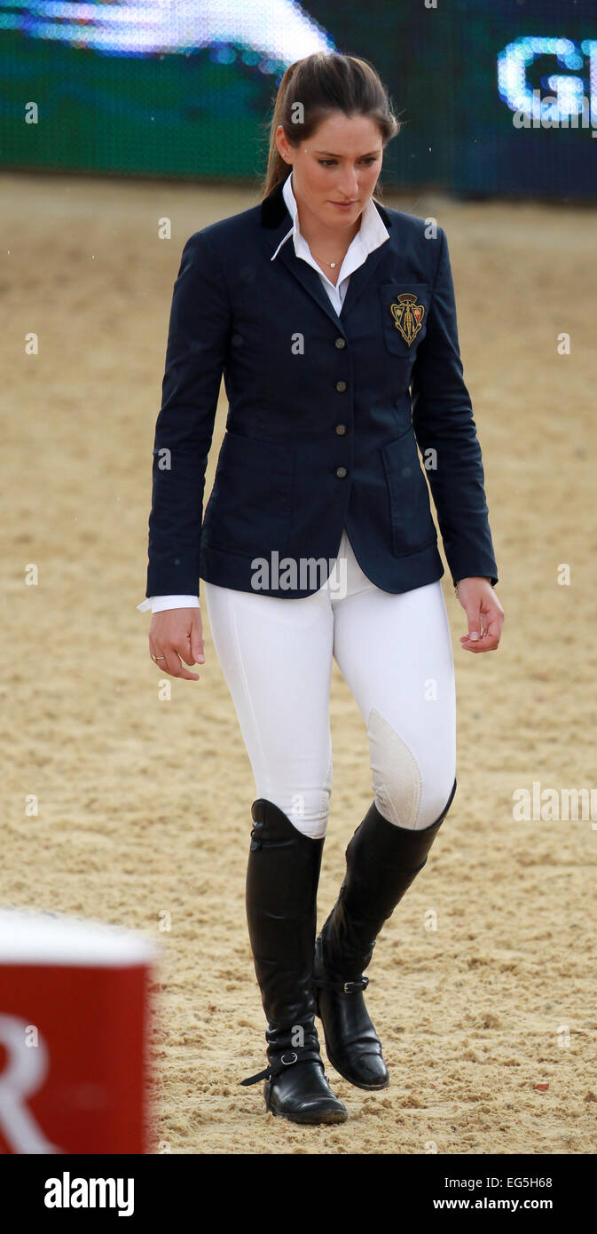Jessica Springsteen walks the course before her event at the Longines ...