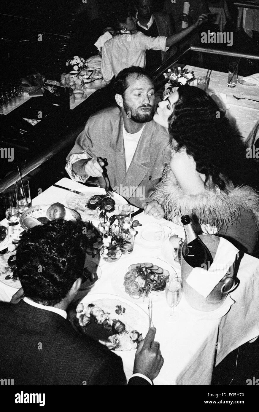 Radio disc jockey Kenny Everett with Cleo Rocos at Stringfellows night ...