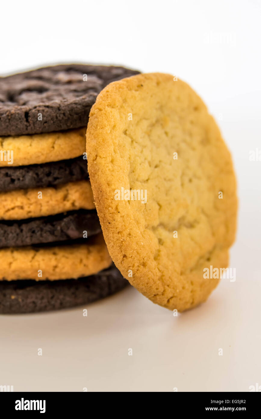 stacked chocolate and sugar cookies Stock Photo - Alamy