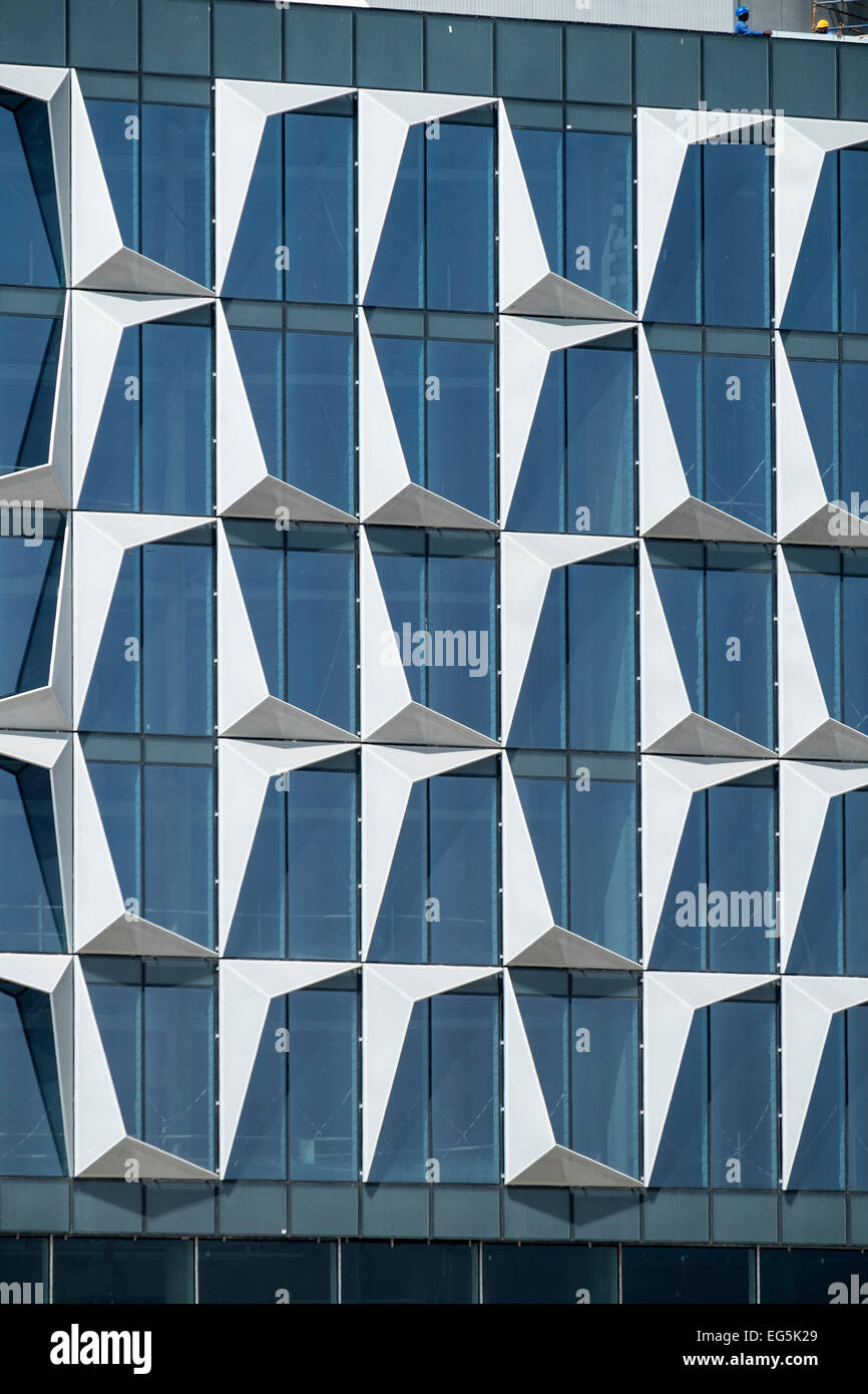 Detail of architecture of windows at new Dubai Design District (d3) in ...