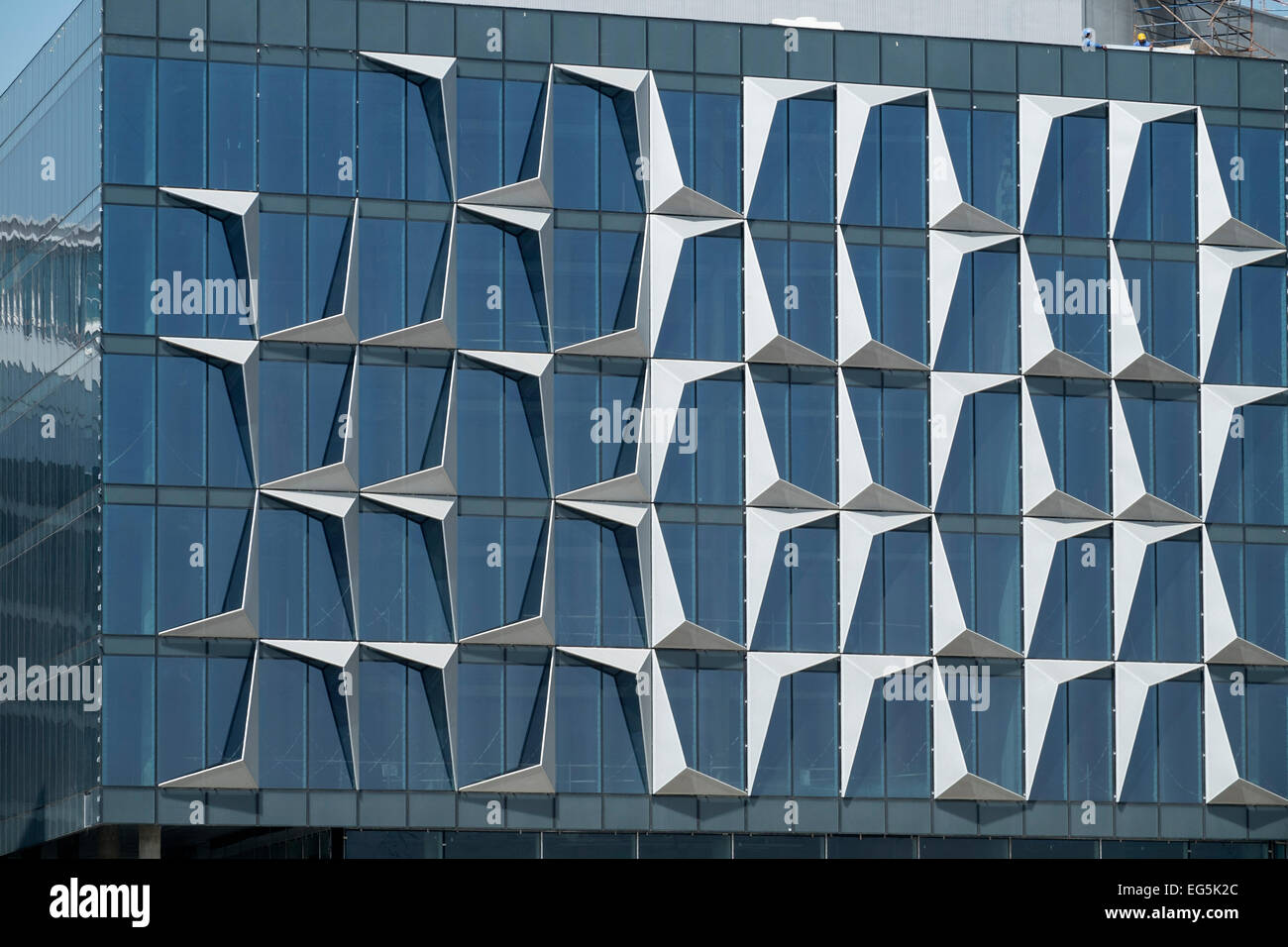 Detail of architecture of windows at new Dubai Design District (d3) in ...