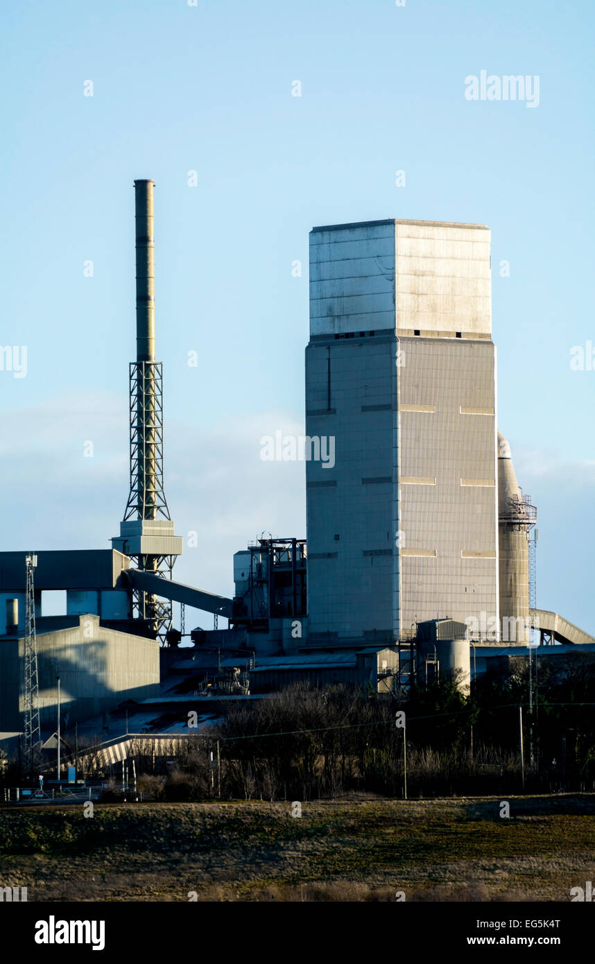 Part of the cement processing complex at Dunbar, Scotland Stock Photo ...