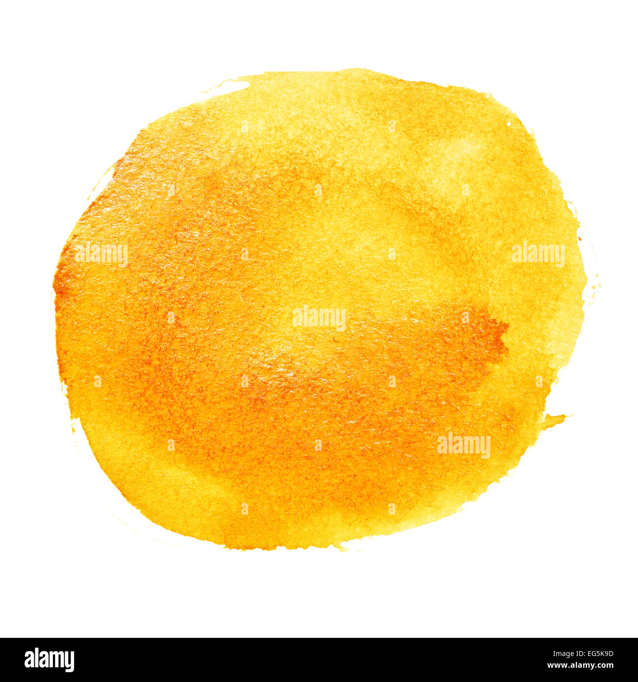 Orange round watercolor brush stroke - space for your own text Stock ...
