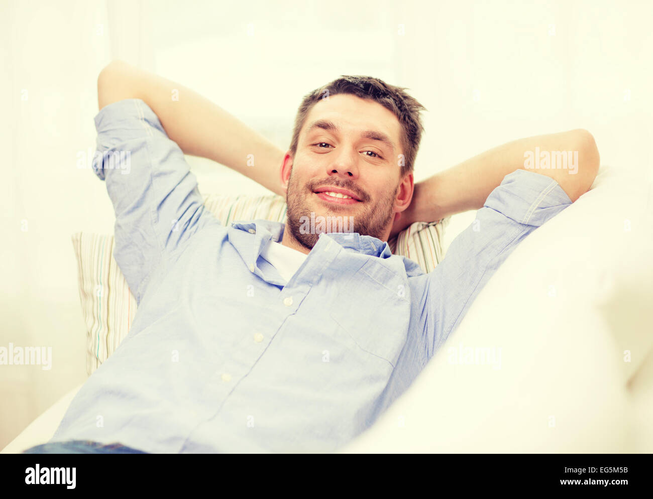 Lazy Man Sleep On Sofa Stock Photos & Lazy Man Sleep On Sofa Stock ...
