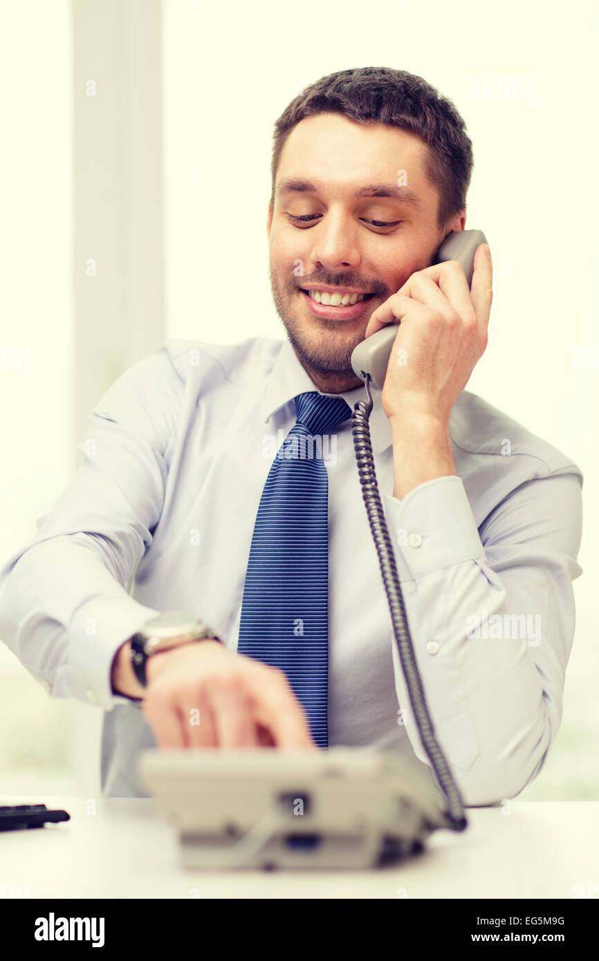 Young man dialing number talking hi-res stock photography and images ...