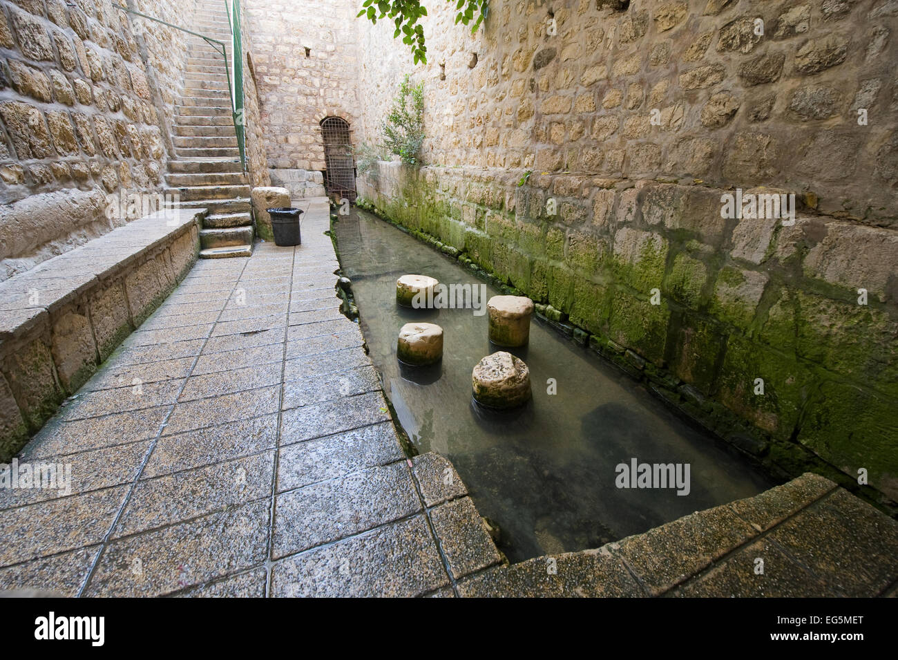 The pool of Siloam at the end of Hezekiah's tunnel is a rock-cut pool ...