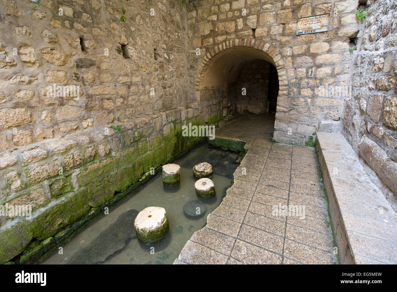 The pool of Siloam at the end of Hezekiah's tunnel is a rock-cut pool ...