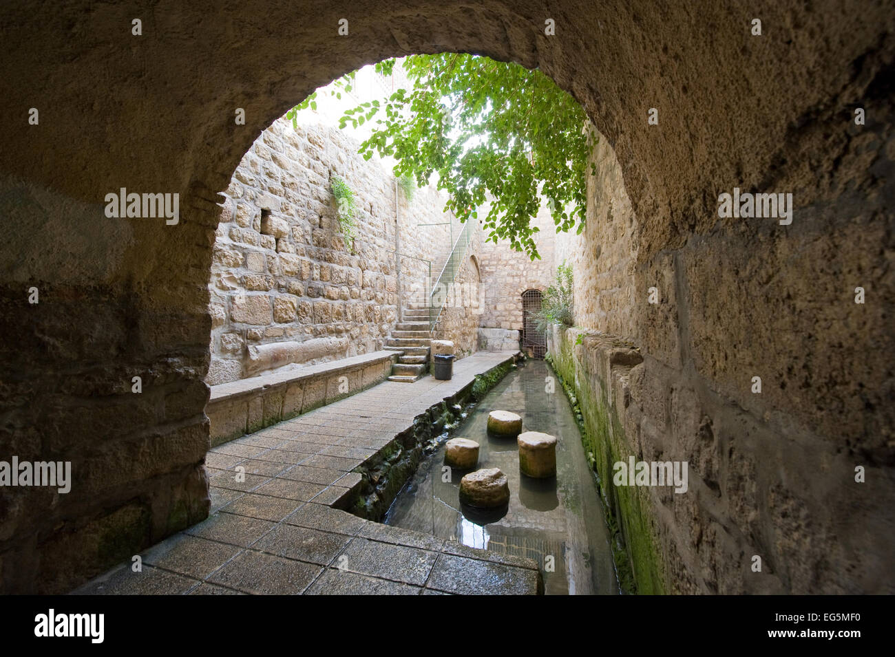 The pool of Siloam at the end of Hezekiah's tunnel is a rock-cut pool ...
