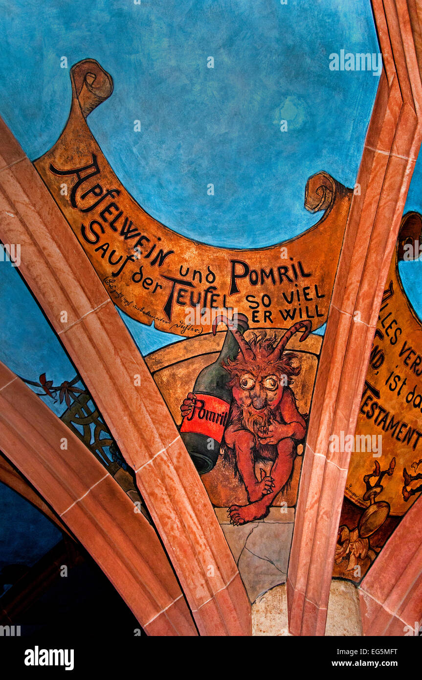 Ratskeller Restaurant Fresco Mural Painting Munich German Germany ...