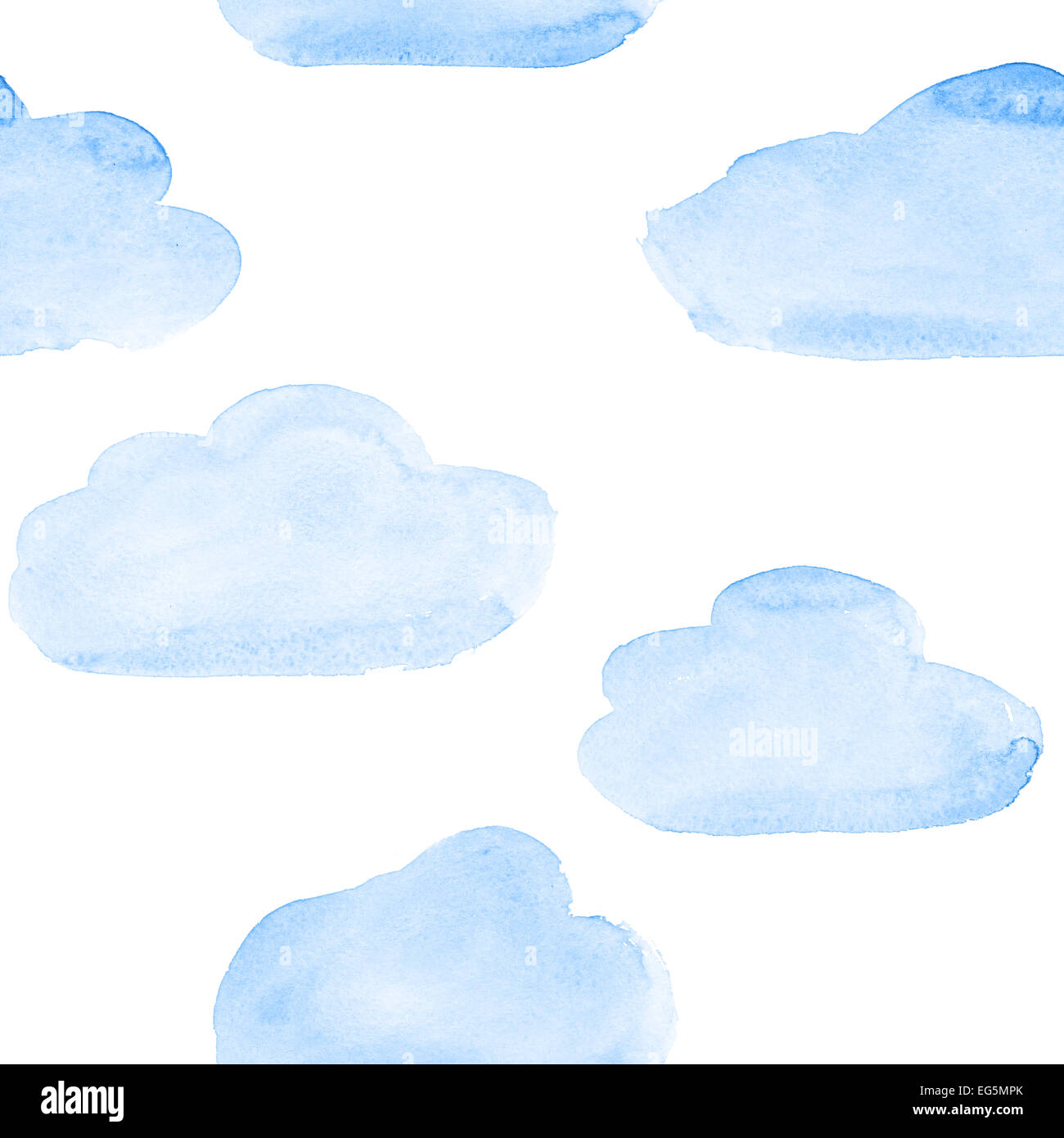 Blue watercolor clouds seamless pattern hi-res stock photography and ...