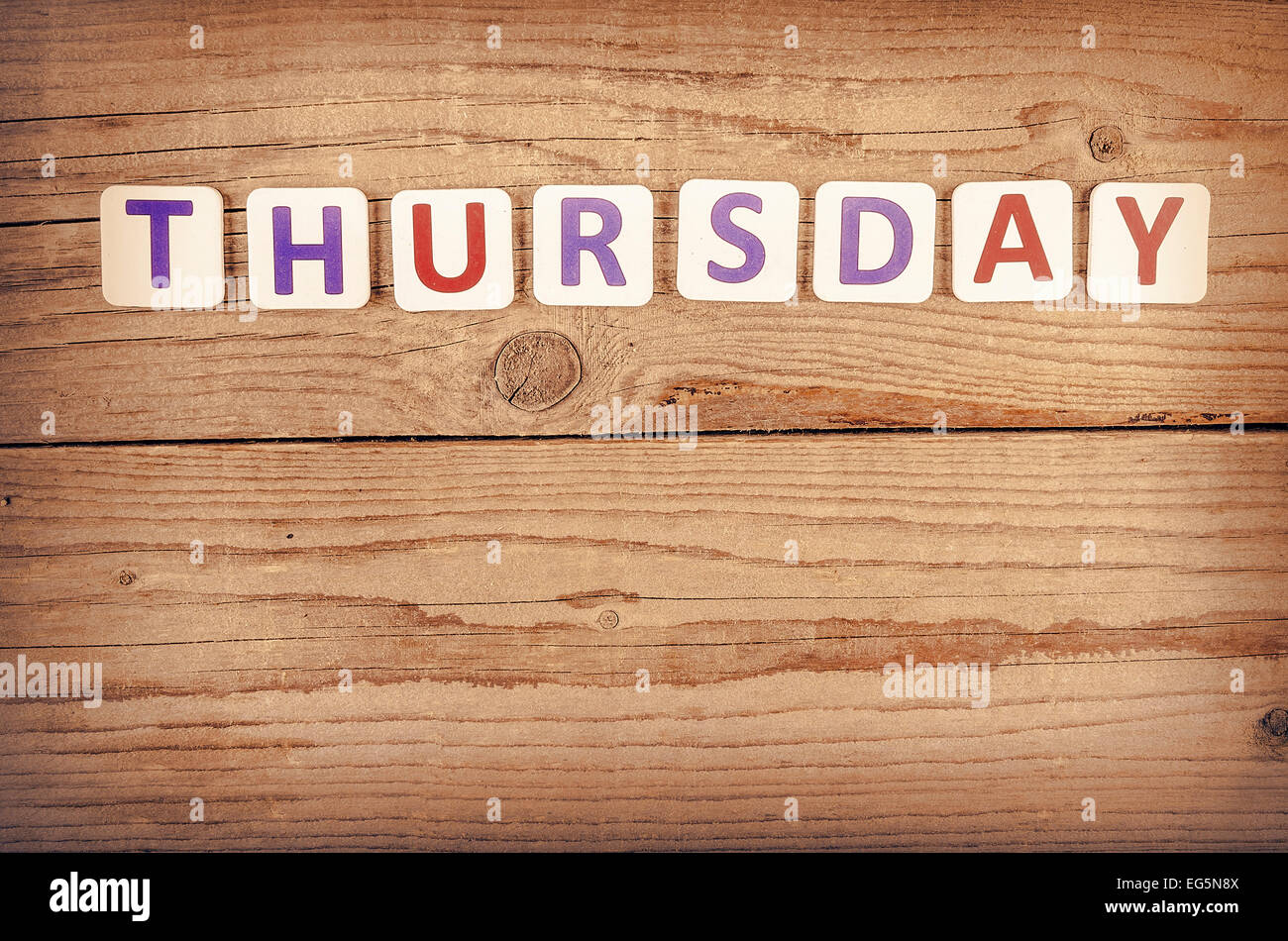 The word THURSDAY Stock Photo - Alamy