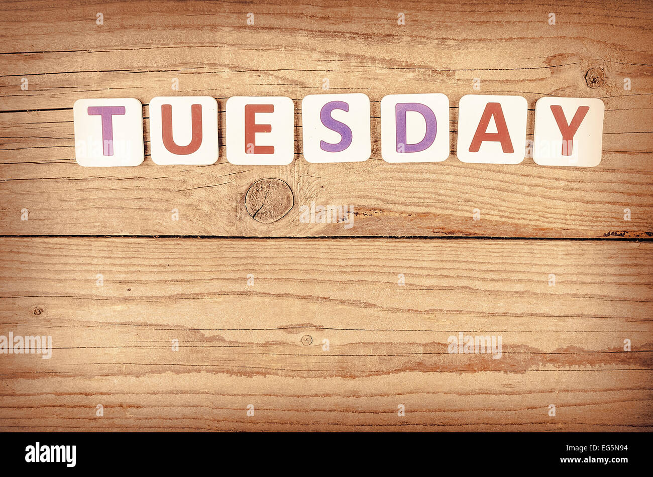 The word TUESDAY Stock Photo - Alamy