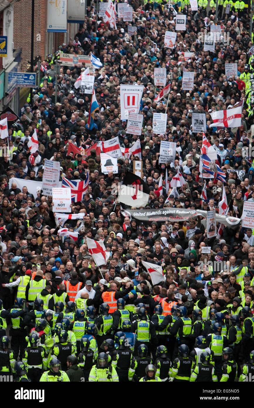 A English Defence League (EDL) protest in London, England. Members of ...