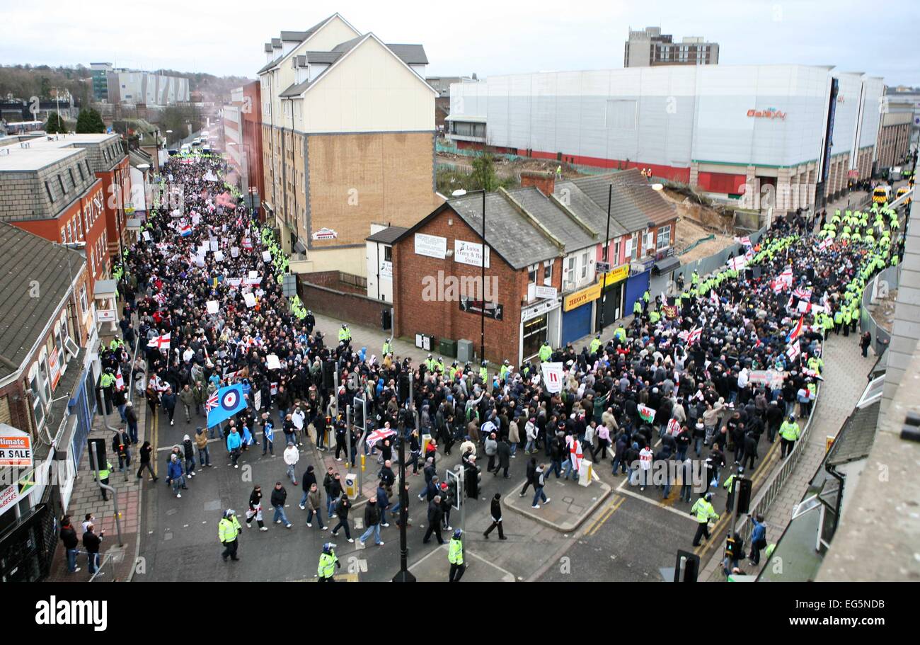 A English Defence League (EDL) protest in London, England. Members of ...