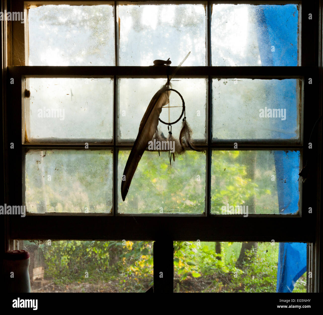 Dream catcher in a window Stock Photo - Alamy