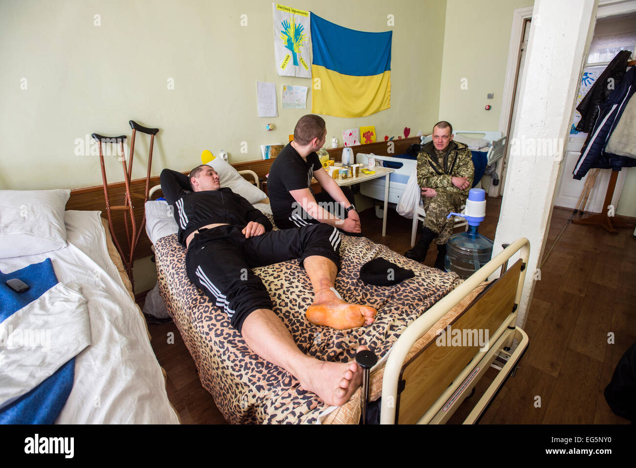 ATO soldiers getting medical treatment in Military Hospital, Ukraine ...