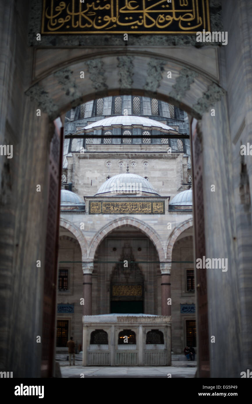 ISTANBUL, Turkey / Türkiye — Arches and domes of the interior courtyard ...