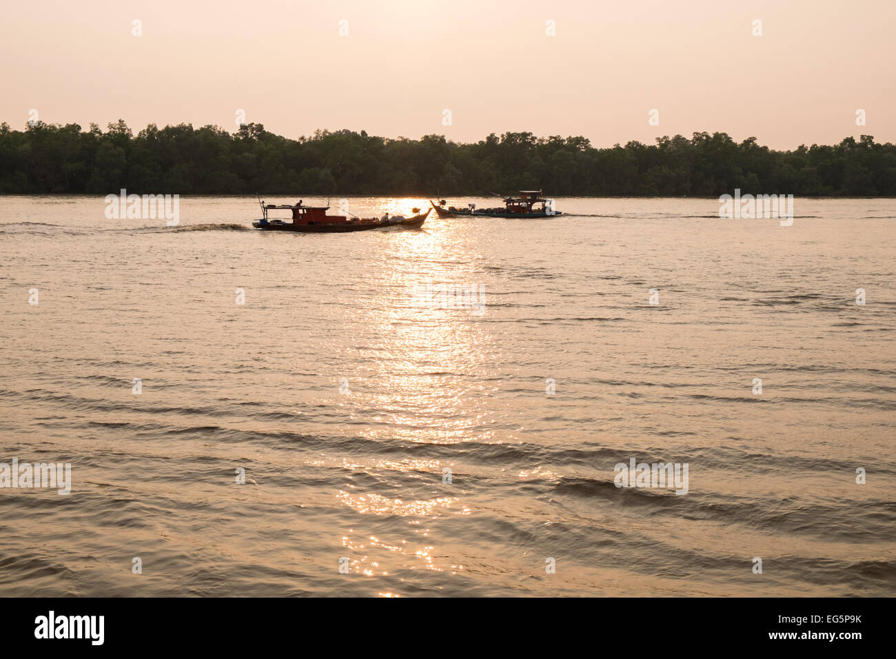 Traditional Malay boats on the river at Kuala Selangor, Malaysia Stock ...