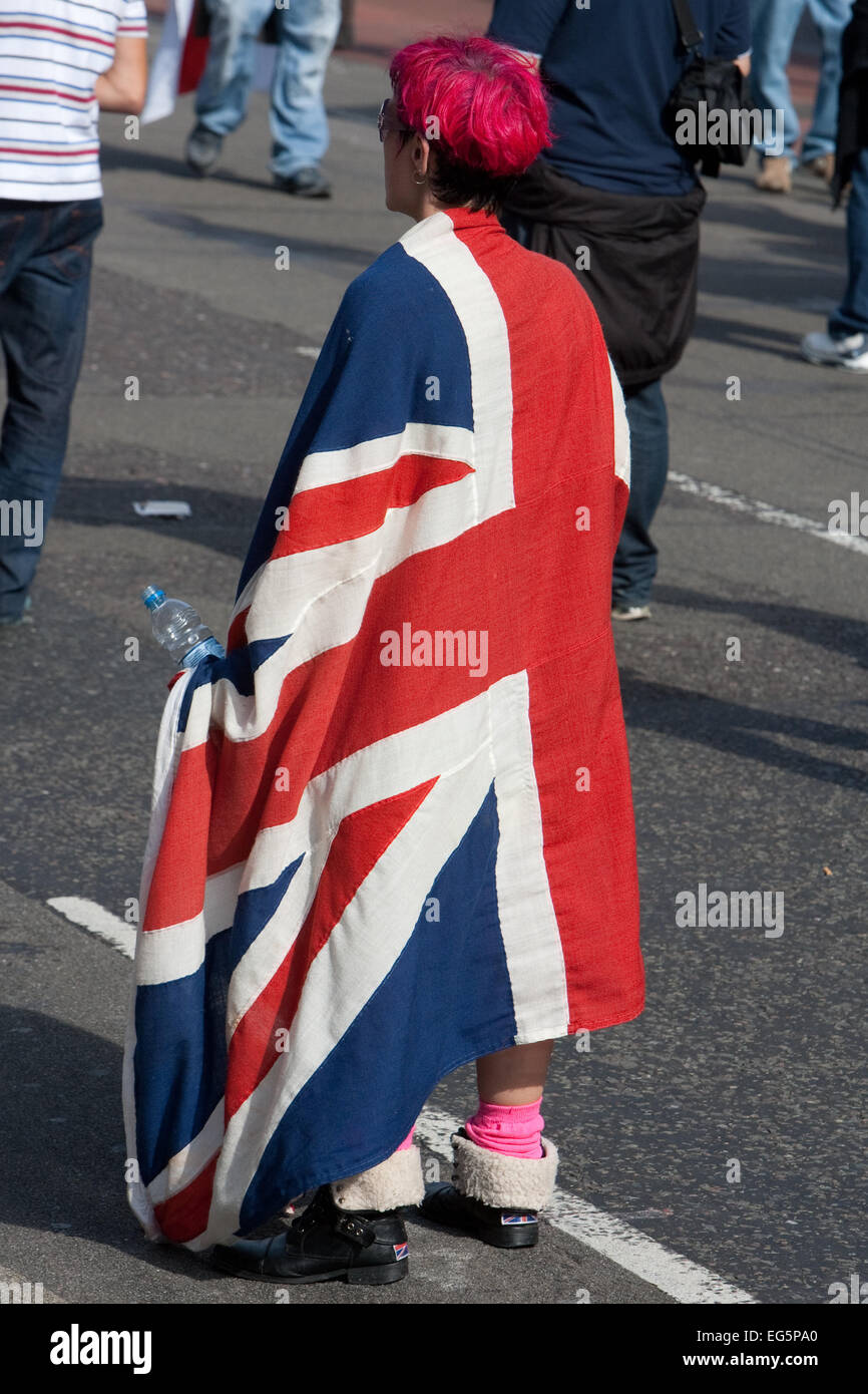 A English Defence League (EDL) protest in London, England. Members of ...