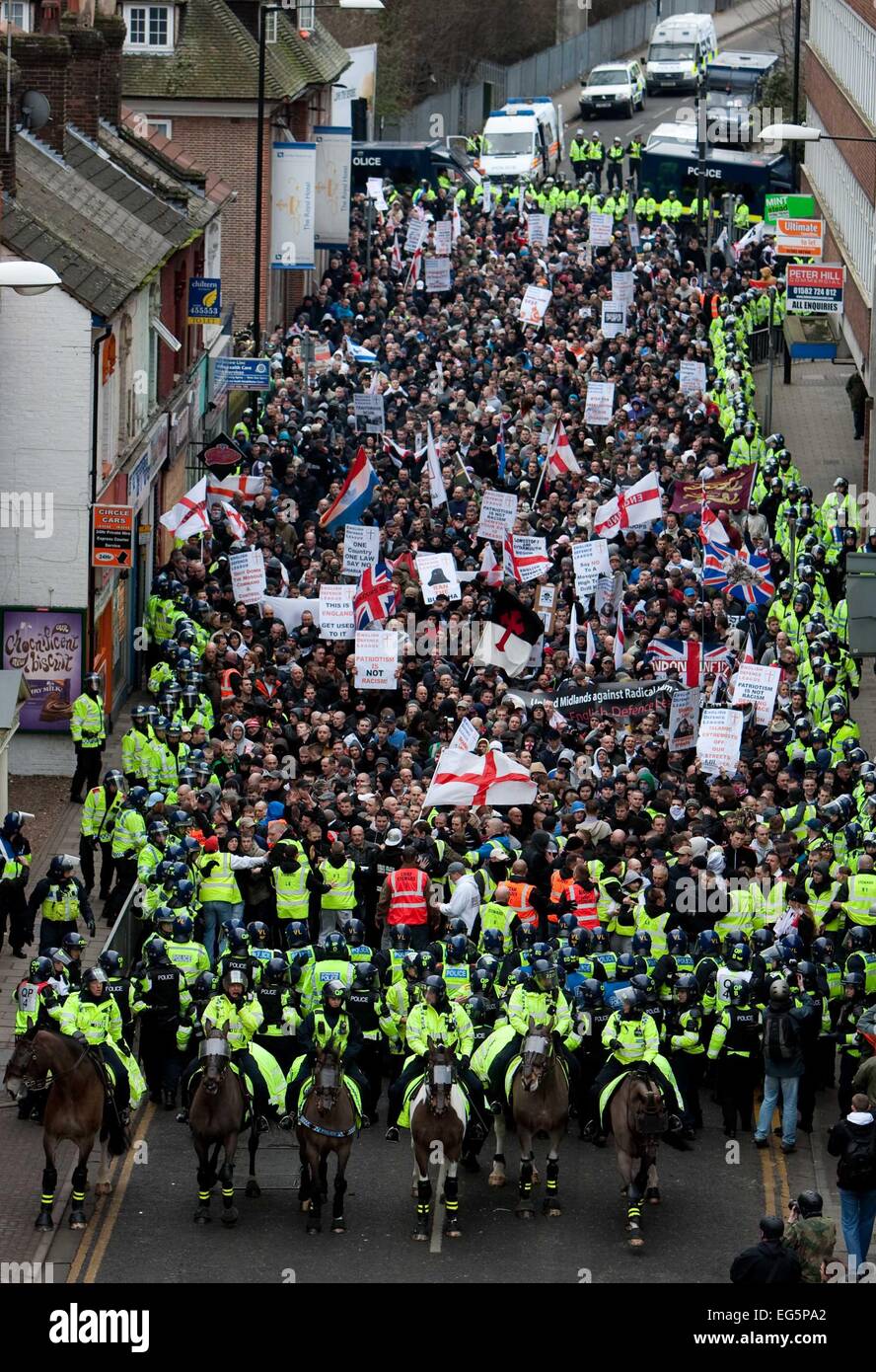 A English Defence League (EDL) protest in London, England. Members of ...