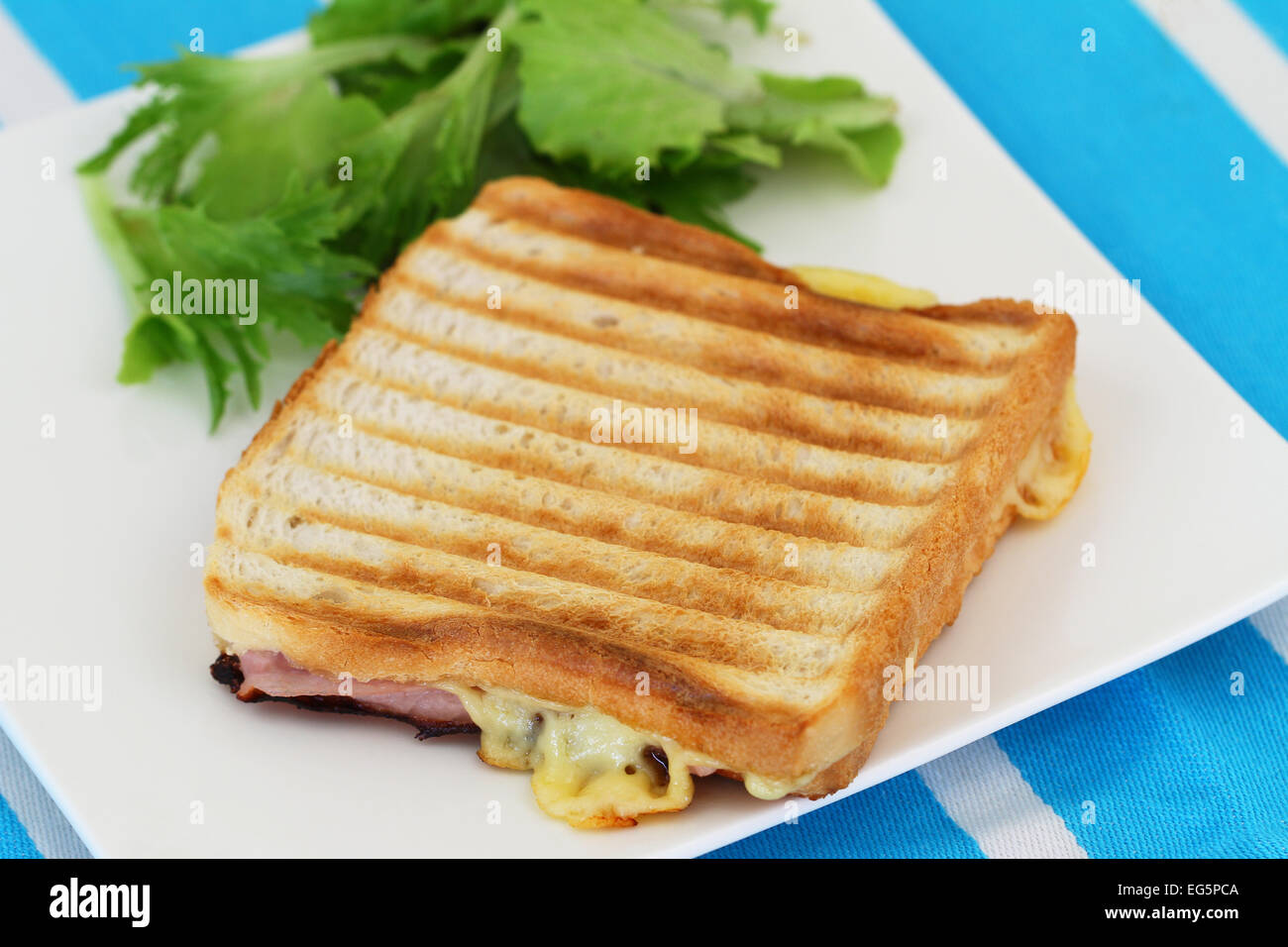 Toast with ham and cheese, closeup Stock Photo - Alamy