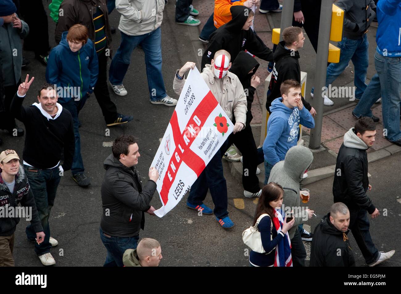 A English Defence League (EDL) protest in London, England. Members of ...