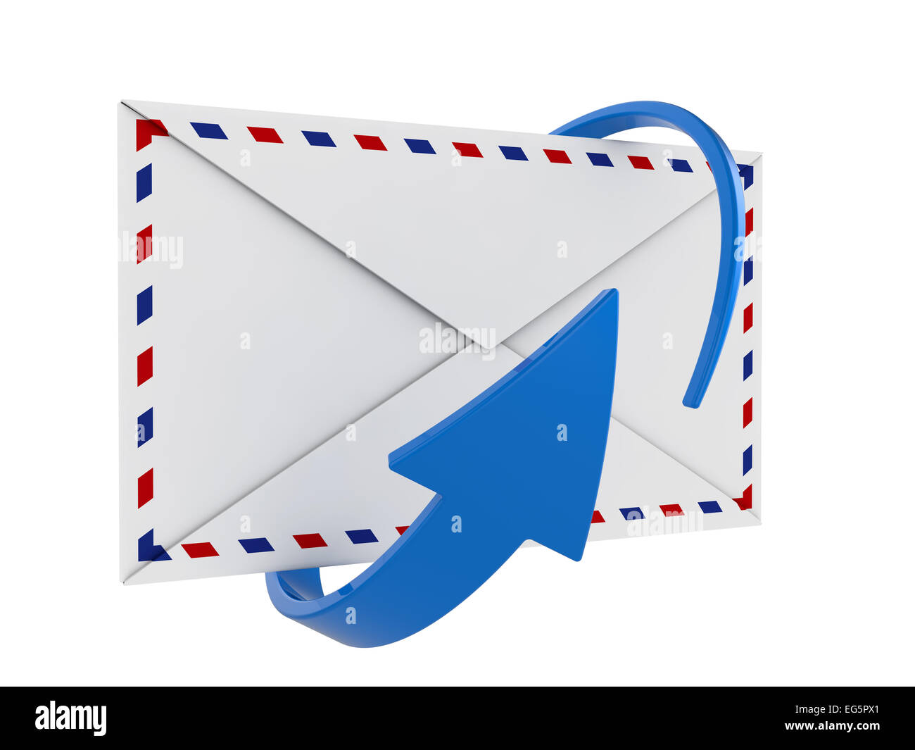 3d render of mail envelope and blue circular arrow isolated Stock Photo ...