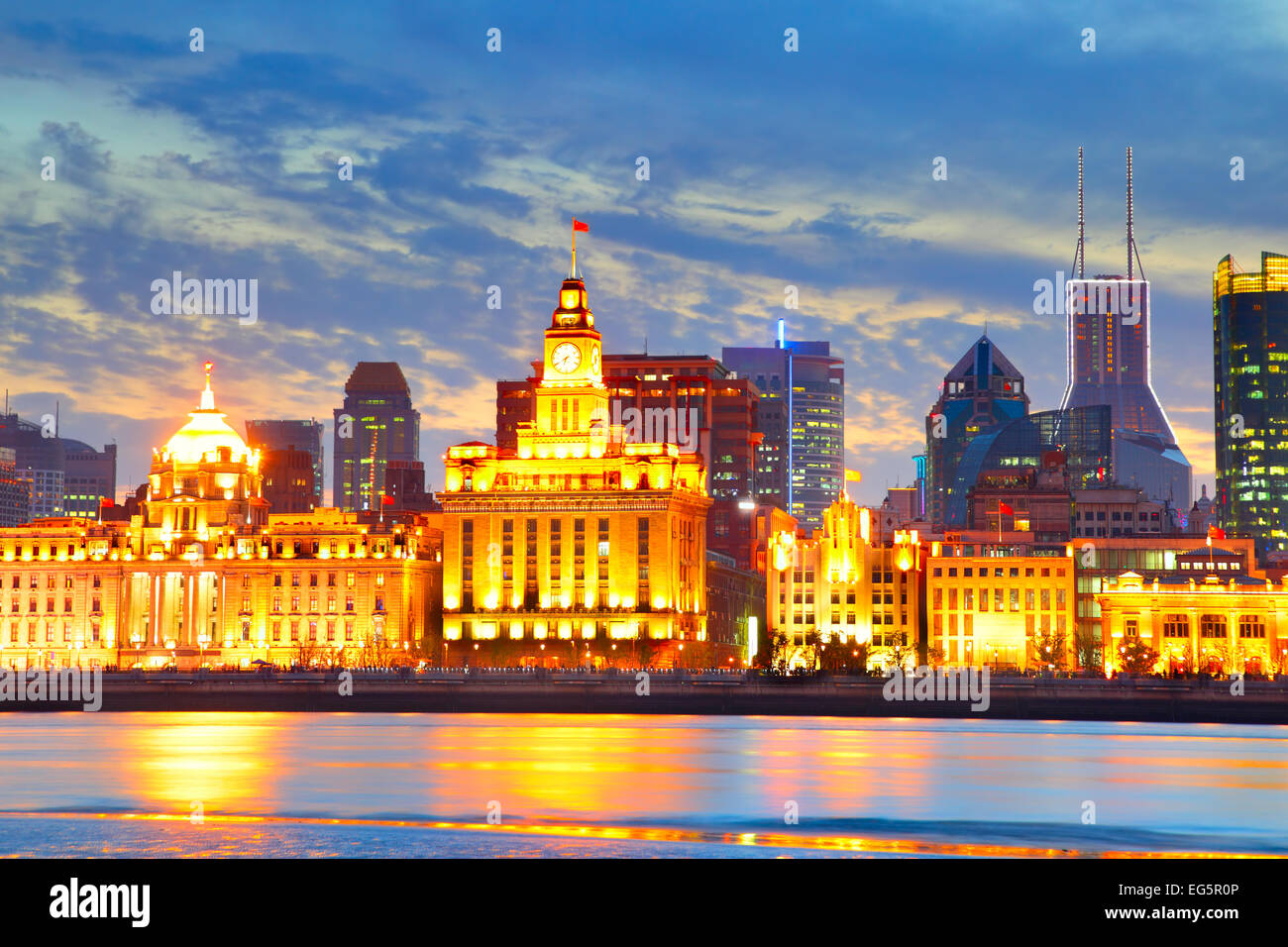 The Bund - famous waterfront area in central Shanghai, China Stock ...