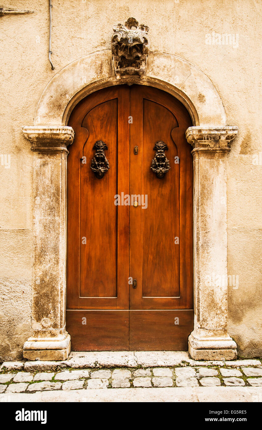 italian door in a small village, Italy Stock Photo - Alamy
