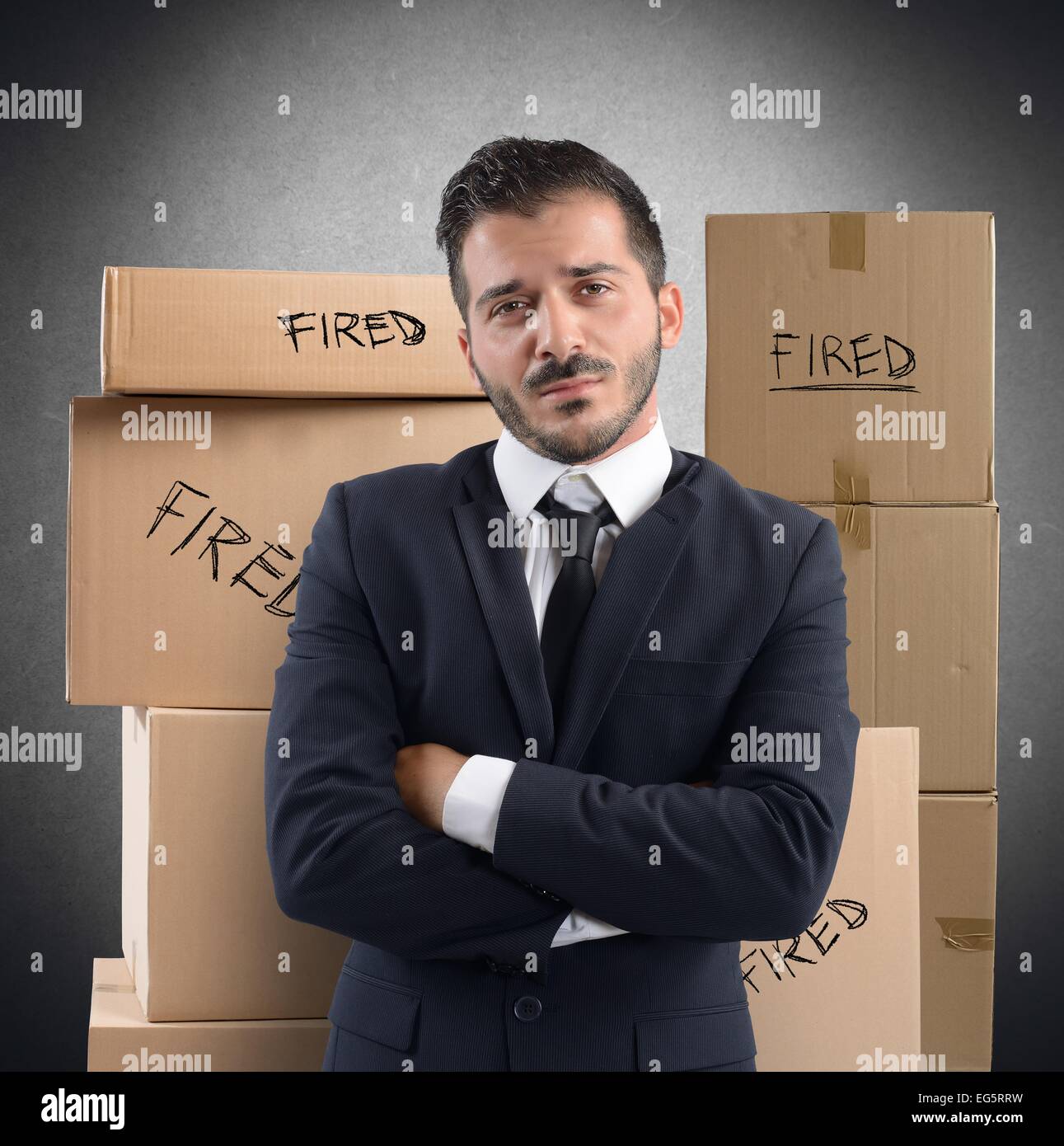 Businessman fired from job Stock Photo - Alamy