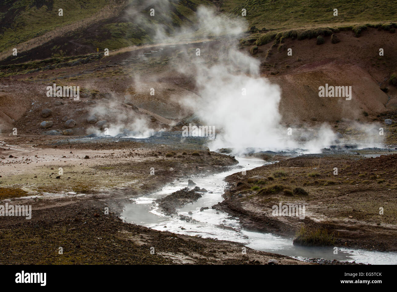 Steam rising from fumarole at Seltun, Iceland Stock Photo - Alamy