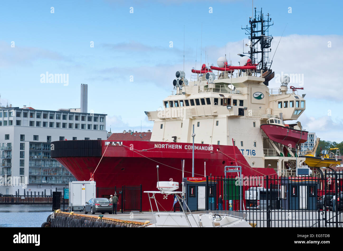 Norwegian tugboat Northern Commander moored at Bergen harbor, Norway on ...