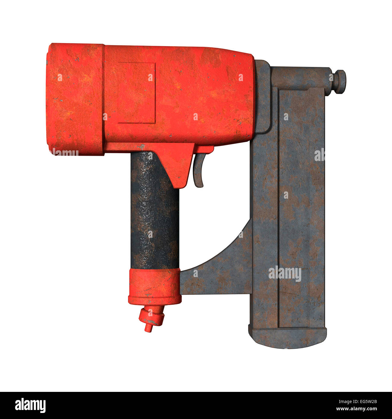 3D digital render of a nail gun isolated on white background Stock ...