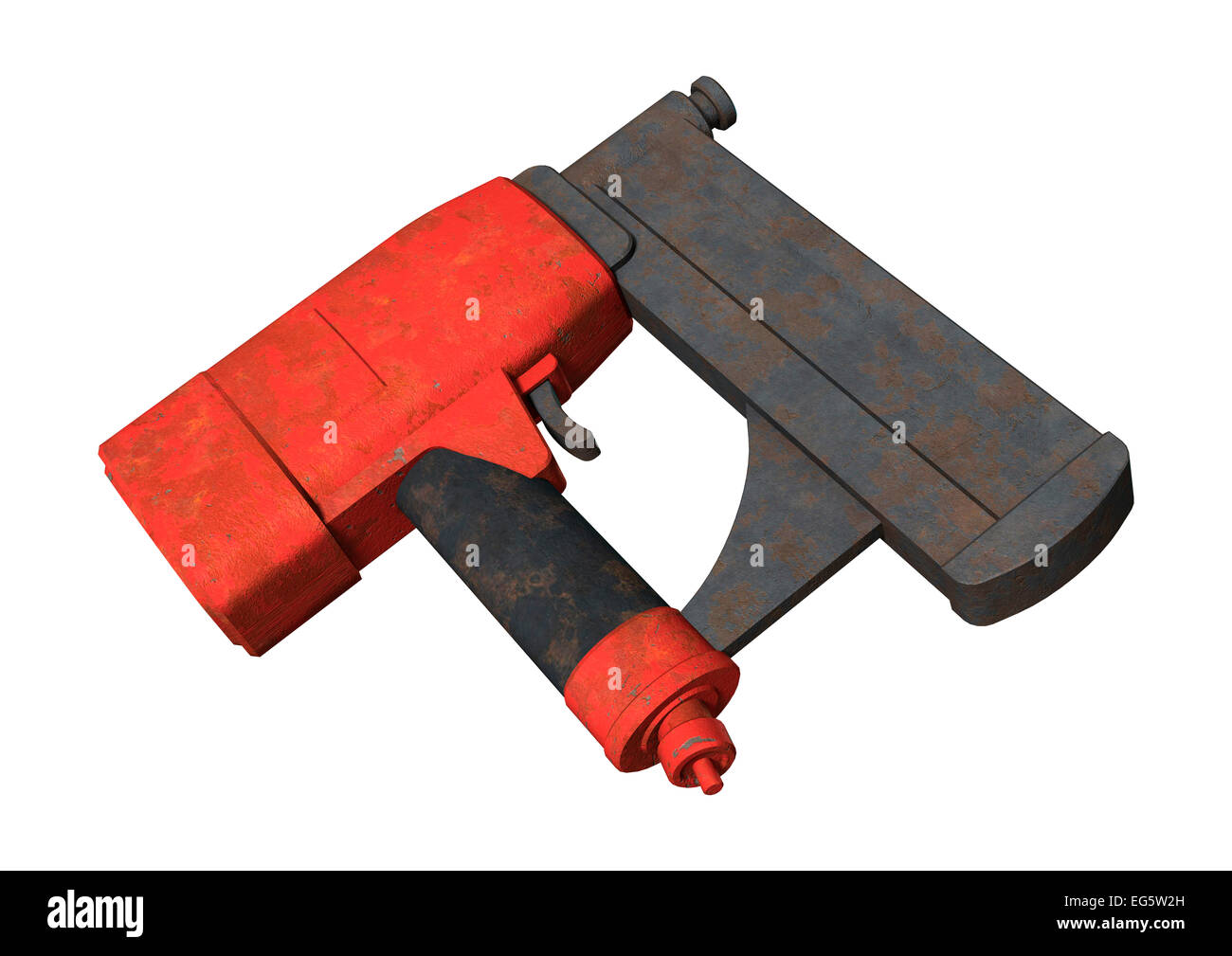 3D digital render of a nail gun isolated on white background Stock ...