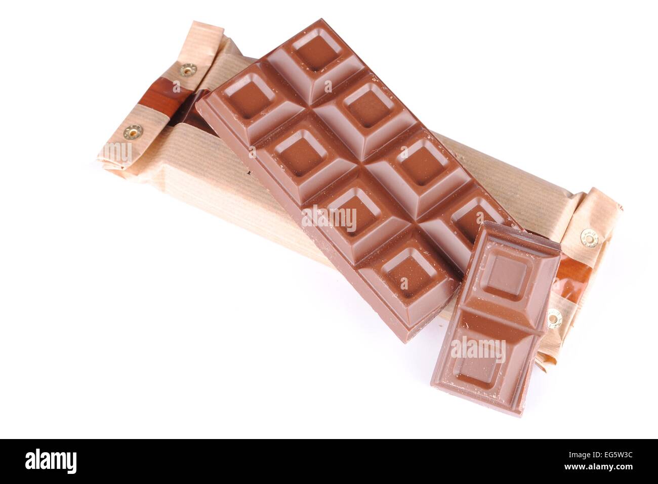 chocolate bar on a packet, on white background soft shadows Stock Photo ...