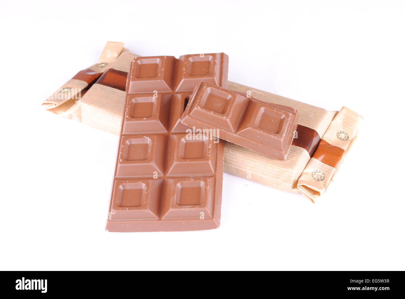 chocolate bar on a packet, on white background soft shadows Stock Photo ...