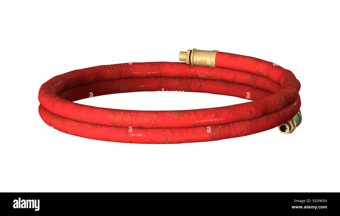 3D digital render of a pneumatic tool air hose isolated on white ...
