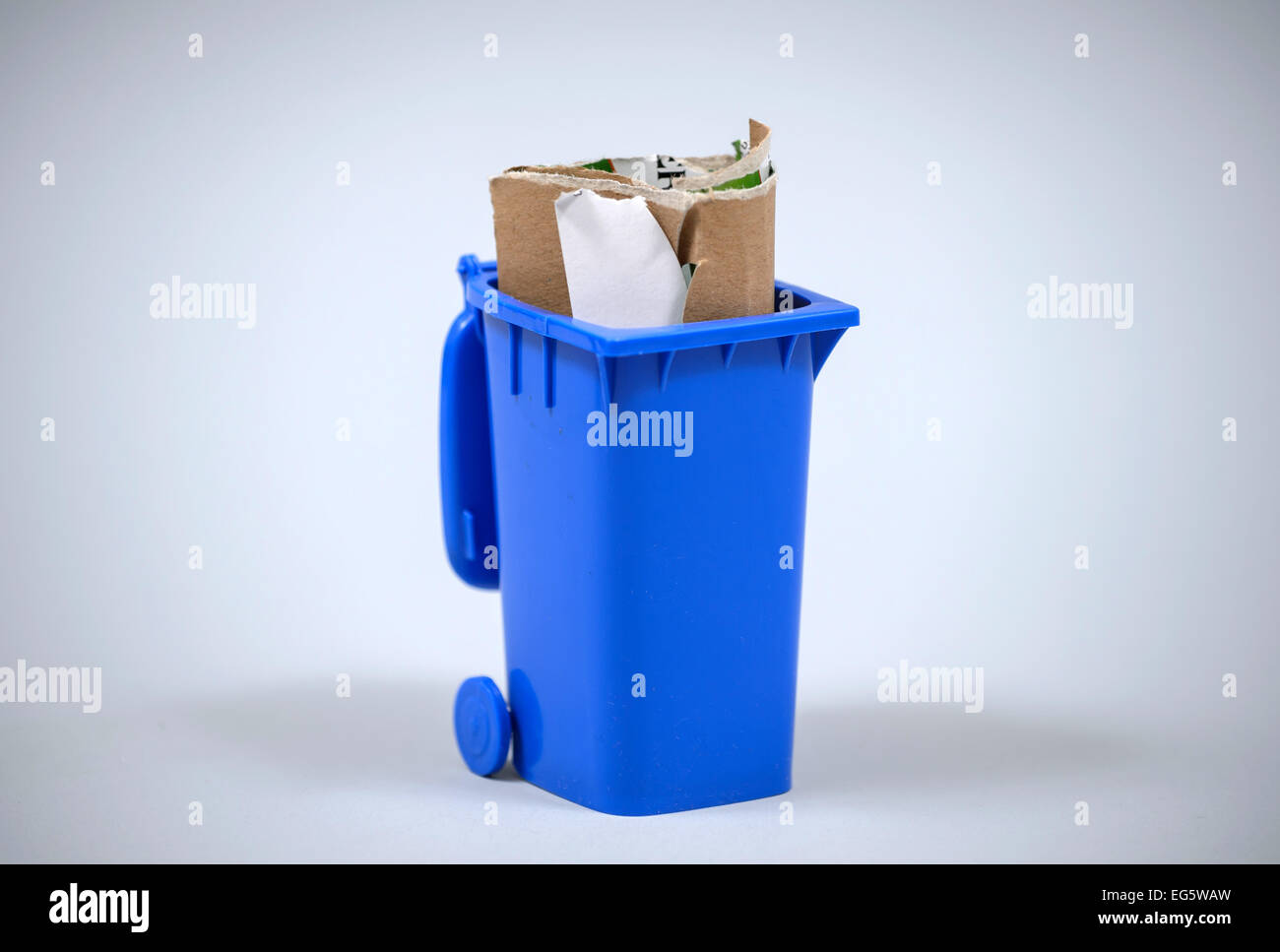 Dresden, Germany. 12th Feb, 2015. ILLUSTRATION: A blue garbage can ...