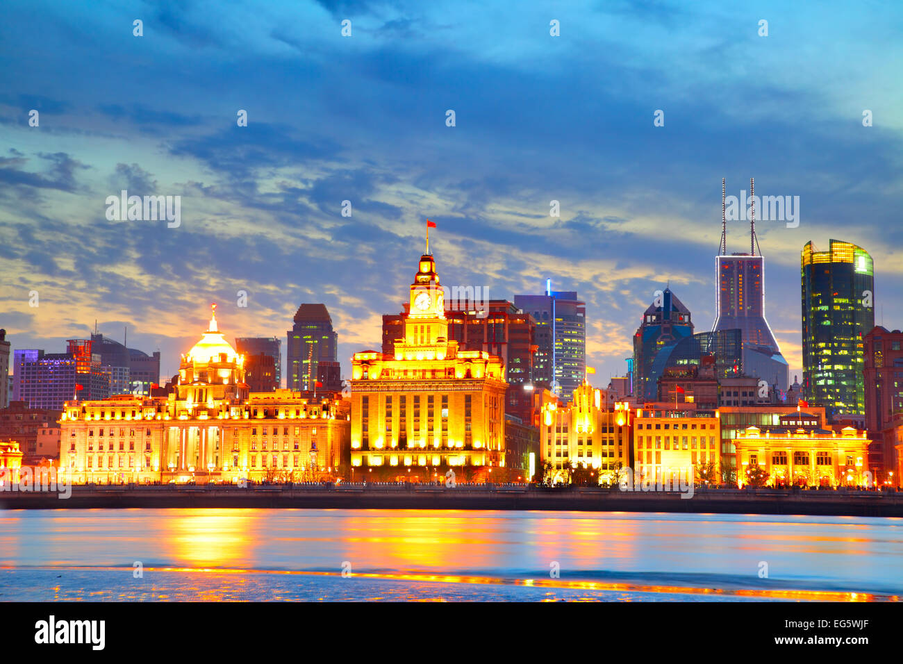 The Bund - famous waterfront area in central Shanghai, China Stock ...