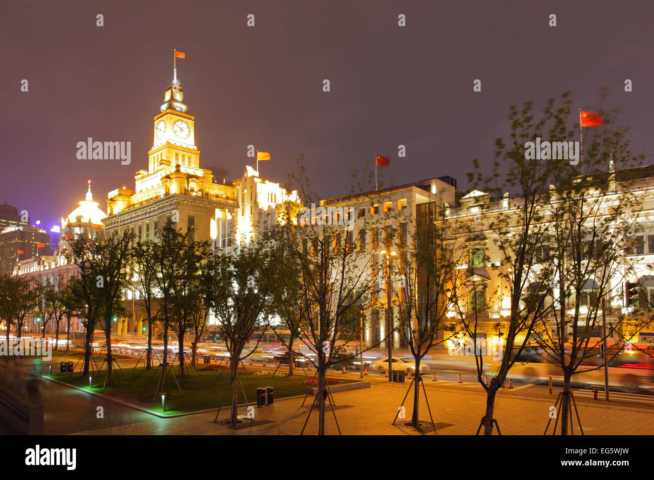 The Bund - famous waterfront area in central Shanghai, China Stock ...
