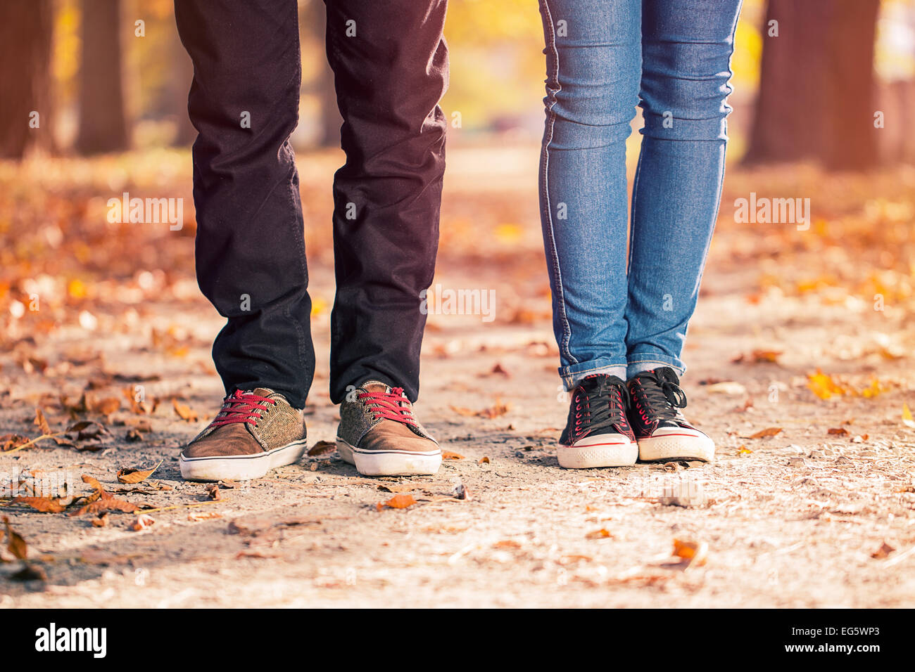 man woman leg couple love feelings Stock Photo - Alamy