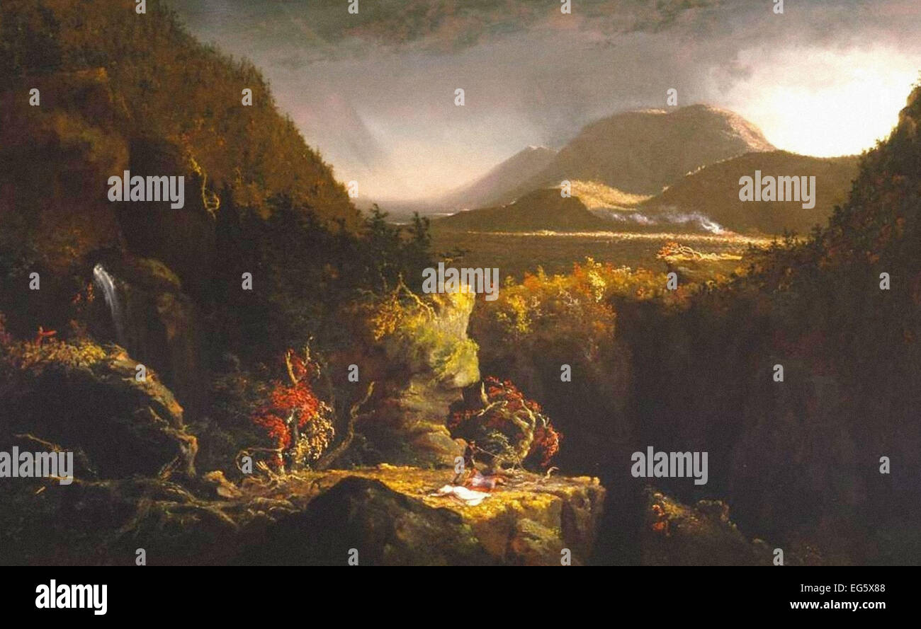 Thomas cole scene from last of the mohicans hi-res stock photography ...